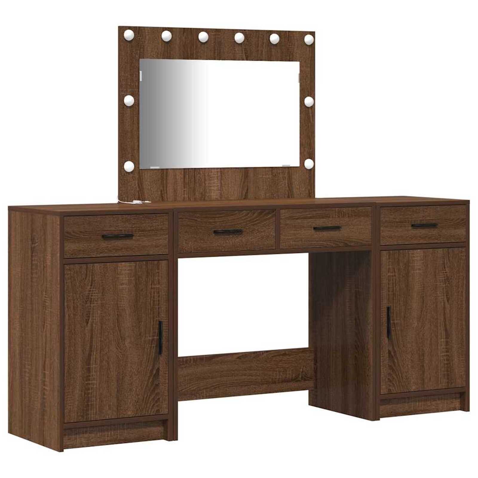 vidaXL Fötuborð með skúffu 3 pcs Brúnn 40 x 41 x 75 cm Samsettur viður ...
