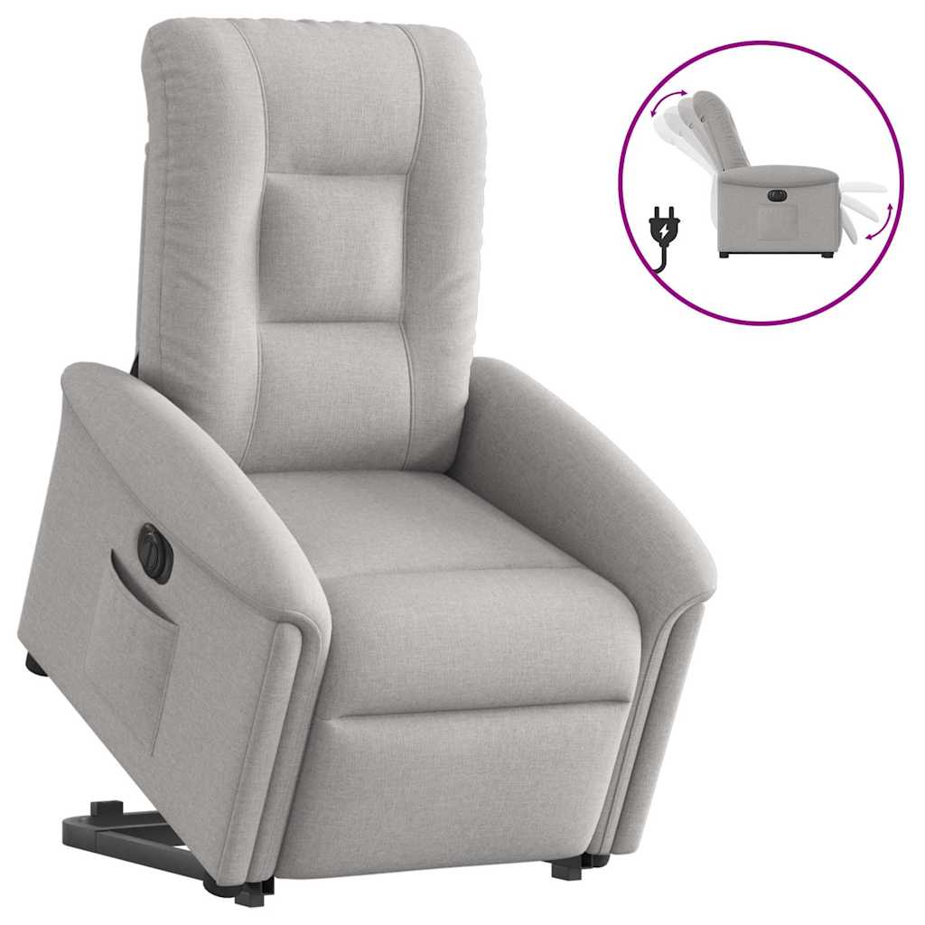 vidaXL Electric Stand up Recliner stóll Cloud Grey Efni | vidaXL.is