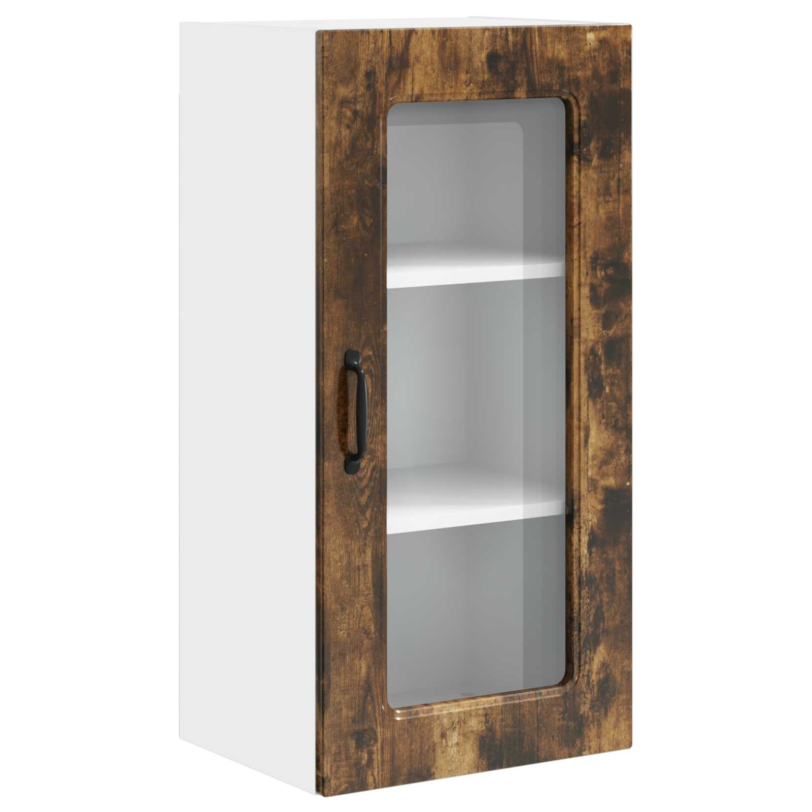 vidaXL Vegghengdur eldhússkápur með hillu Rauð-eik 40 x 31 x 80 cm ...