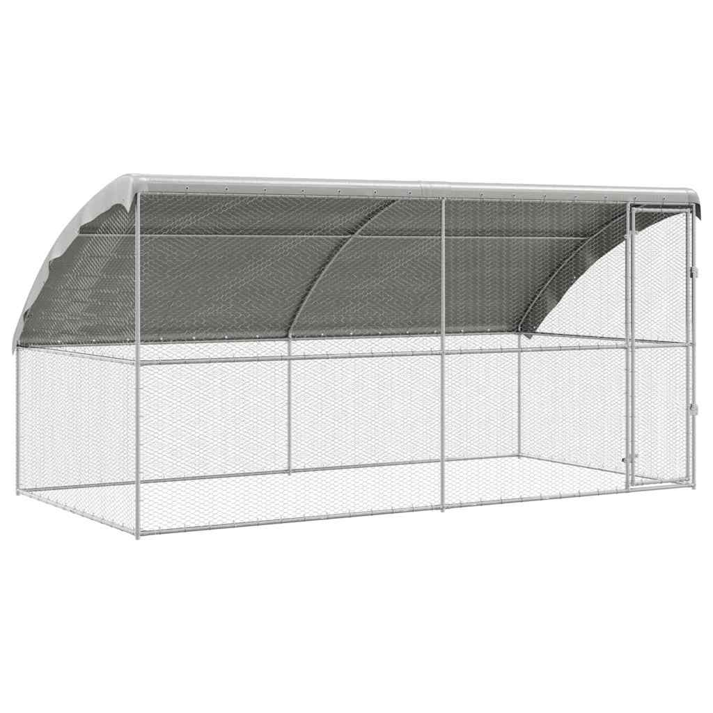 vidaXL Hænubúr 2 pcs Silfur 400 x 200 x 200 cm Galvaniserad stál ...